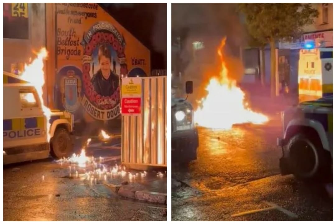 Rusuhan Britain: Perusuh letupkan kereta polis - NasionalDaily