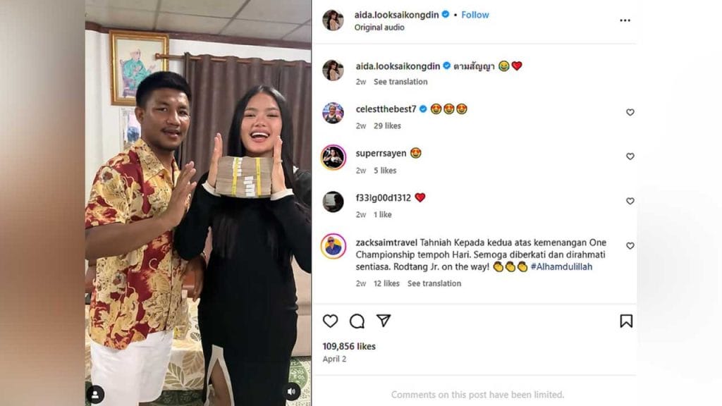 Hamil anak lelaki, petinju Rodtang hadiahkan isteri 1 juta baht ...