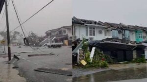 Ribut badai Bercham, lebih 200 rumah rosak - NasionalDaily